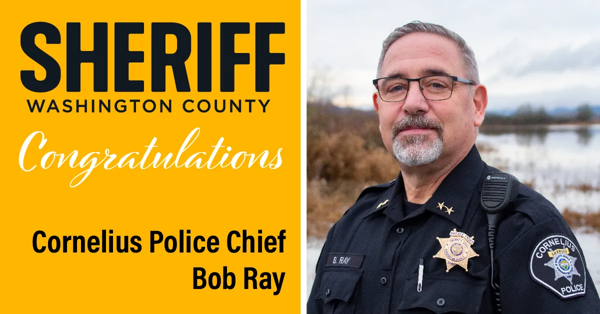 WCSO Lieutenant Bob Ray Sworn-In as New Cornelius Police Chief - WCSO